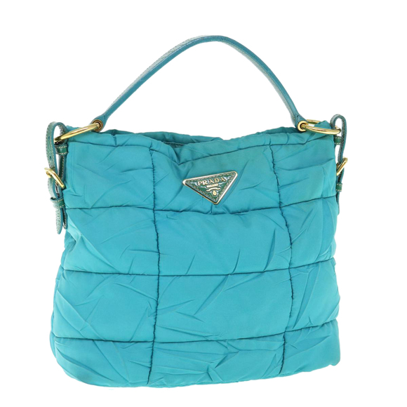 Prada | Bags | Prada Shoulder Bag Nylon Turquoise Blue Auth 6253 | Poshmark